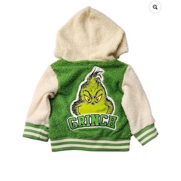 Dr.Seuss | Jackets & Coats | Grinch Sherpa Button Down Hooded Jacket ...